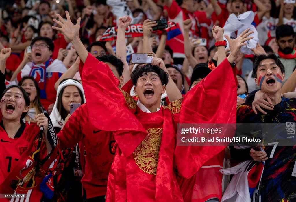 Korean Fans Celebrate During A Fifa World Cup Qatar 2022 Group H