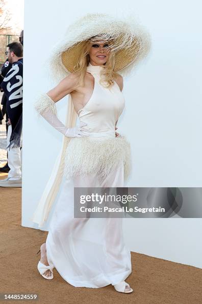 Pamela Anderson Attends Le Raphia Jacquemus Show On December 12