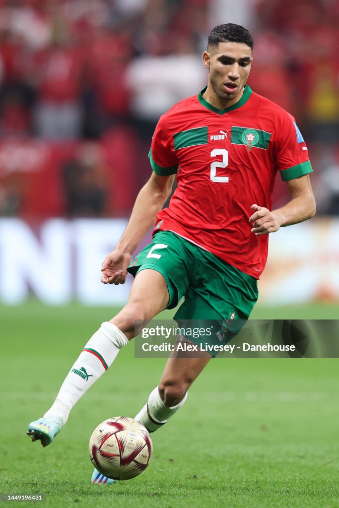 Achraf Hakimi Of Morocco During The Fifa World Cup Qatar 2022 Semi