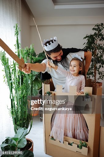 Father Playing Exciting Adventure Game With Daughter High-Res Stock ... Father Playing Exciting Adventure Game With Daughter High-Res Stock ...