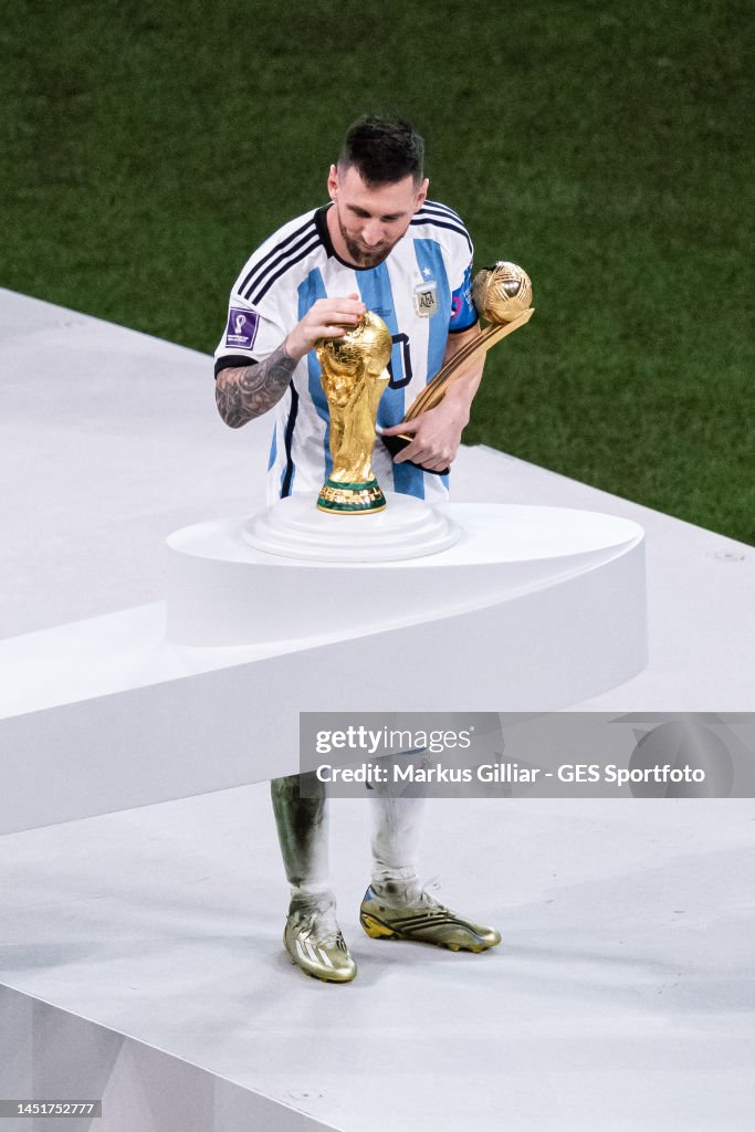 Lionel Messi Of Argentina Kisses The Fifa World Cup Qatar 2022 News