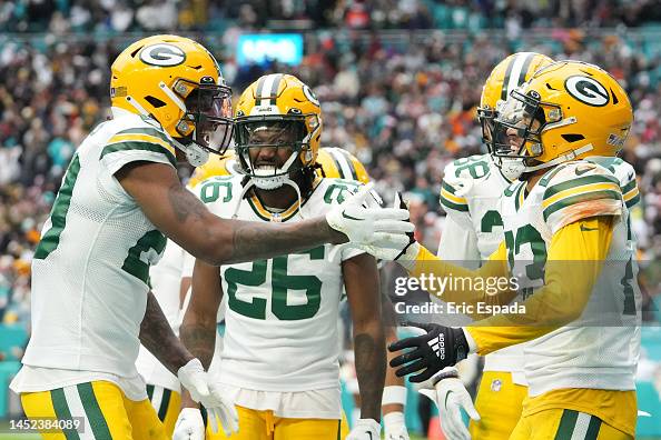 Rasul Douglas of the Green Bay Packers and Jaire Alexander celebrate ... Rasul Douglas of the Green Bay Packers and Jaire Alexander celebrate ...