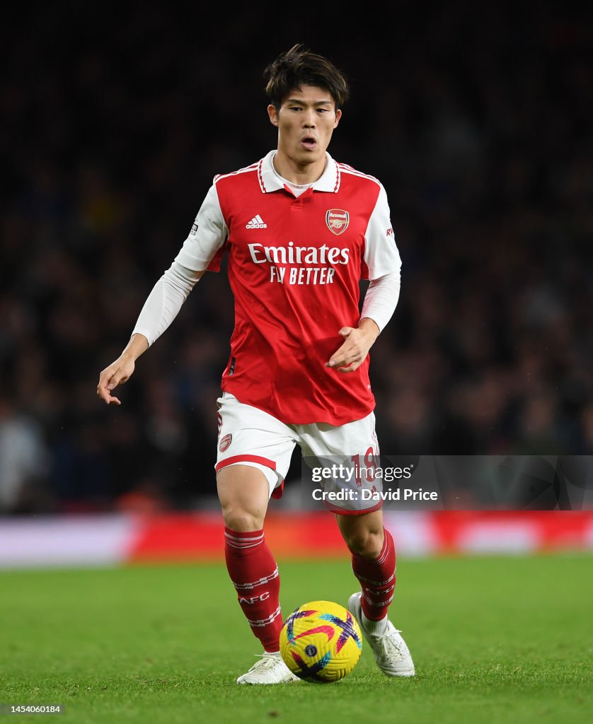 Takehiro Tomiyasu Of Arsenal During The Premier League Match Between