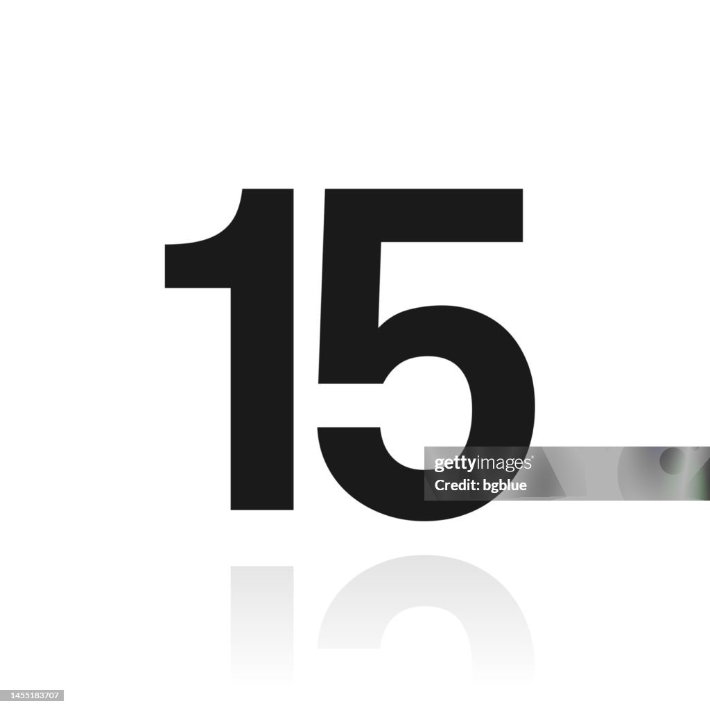 15 Numéro Quinze Icône Avec Reflet Sur Fond Blanc Illustration - Getty ... 15 Numéro Quinze Icône Avec Reflet Sur Fond Blanc Illustration - Getty ...