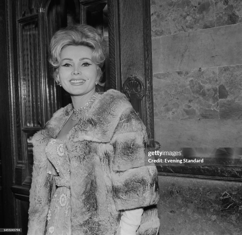 Hungarian Actress And Socialite Zsa Zsa Gabor Wearing A Fur Coat On