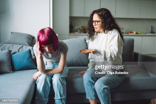 1 885 Mother Scolding Or Spanking Or Punishment And Teenage Girl Stock
