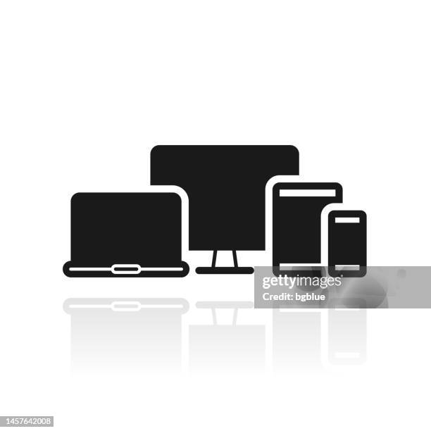 Pc Laptop Mockup White Background High Res Illustrations Getty Images