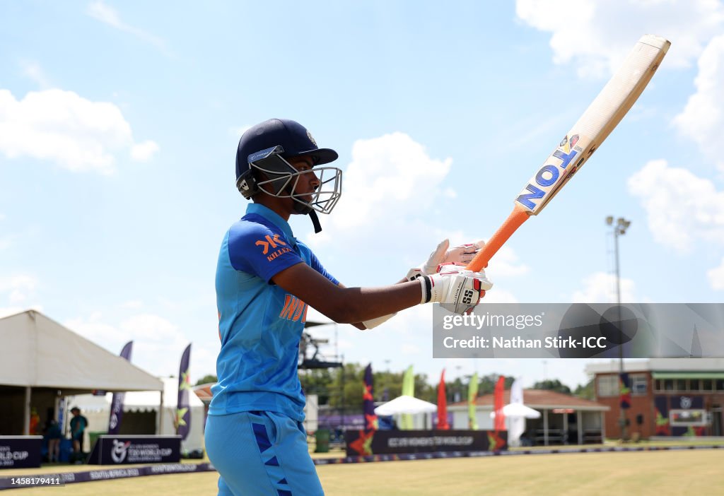 Shweta Sehrawat Of India Makes Their Way Out To Bat During The Icc
