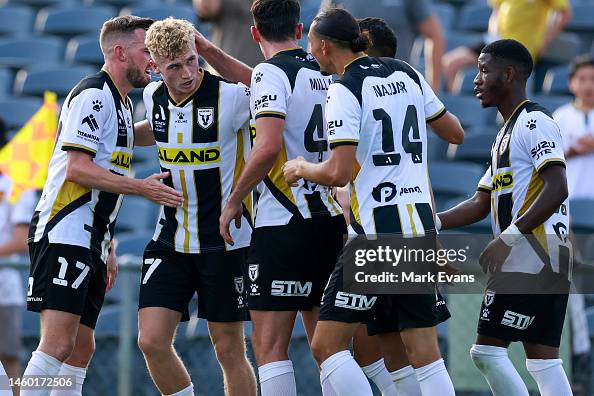 Jed Drew Of The Bulls Celebrates A Goal With Team Mates During The News Photo Getty Images