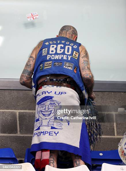 Portsmouth fan John Anthony Portsmouth Football Club Westwood during ... Portsmouth fan John Anthony Portsmouth Football Club Westwood during ...