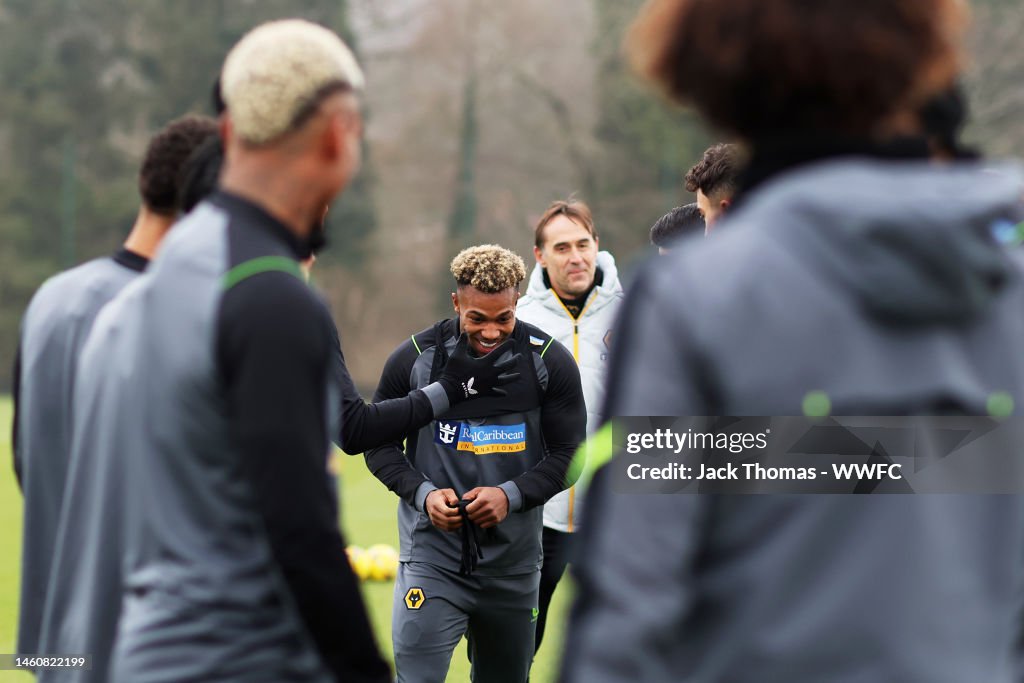 Adama Traore Of Wolverhampton Wanderers Receives A Birthday Guard Of