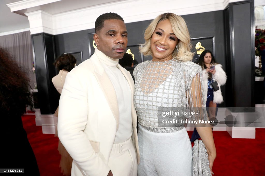 Kirk Franklin And Erica Campbell Attend The 65th Grammy Awards On