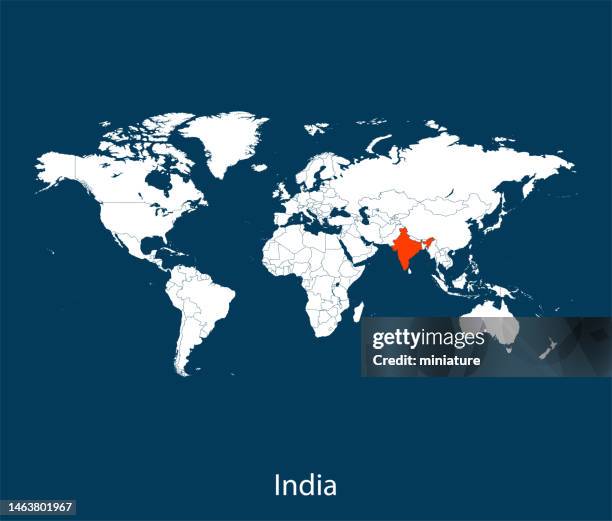 Political Map Of India High Res Illustrations Getty Images