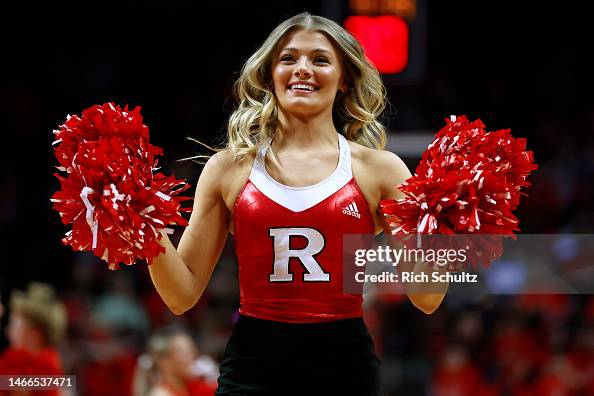 Rutgers Scarlet Knights Cheerleaders Perform During A Game Against