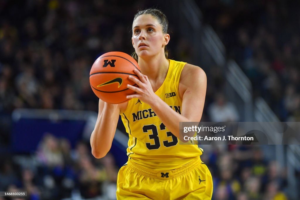 Emily Kiser Of The Michigan Wolverines Shoots A Free Throw During The