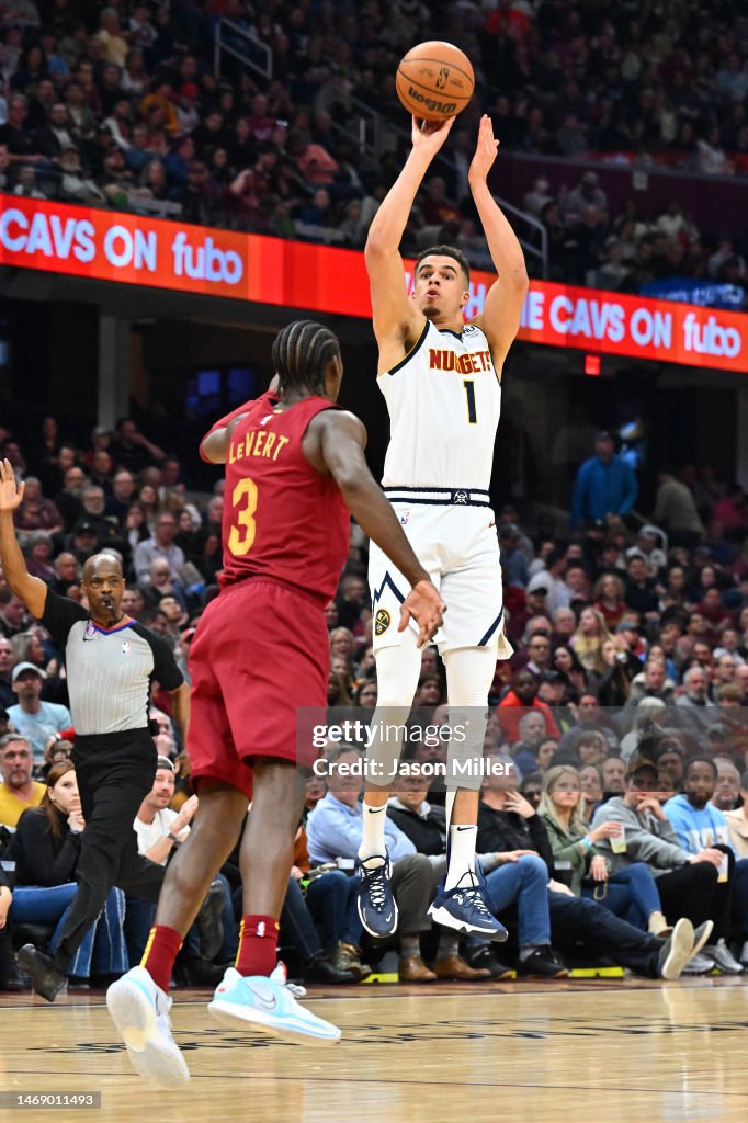 Michael Porter Jr 1 Of The Denver Nuggets Shoots Over Caris Levert