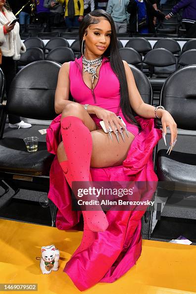 Saweetie Attends A Basketball Game Between The Los Angeles Lakers And