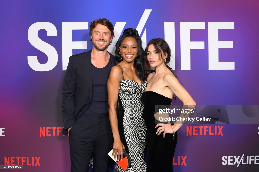 Adam Demos Margaret Odette And Sarah Shahi Attend Netflixs News
