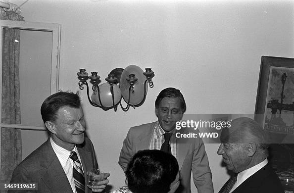 Zbigniew Brzezinski Ben Bradlee And Jacob Javits Attend A Party