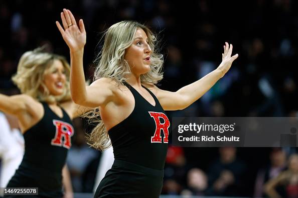 Rutgers Scarlet Knights Cheerleaders Perform During A Game Against