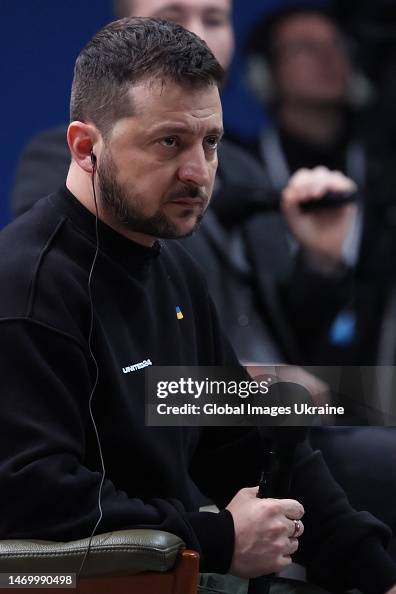 Ukrainian President Volodymyr Zelensky Attends A Press Conference On
