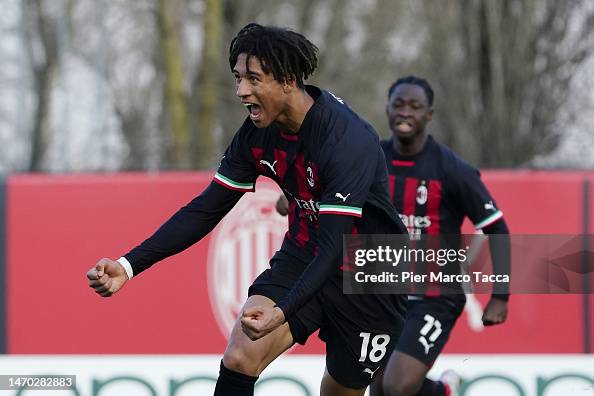Kevin Zeroli Of Ac Milan U19 Celebrates His First Goal During The