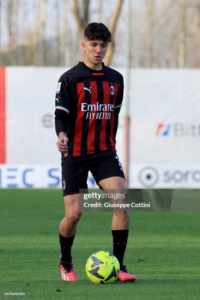 Gabriele Alesi Of Ac Milan In Action During The Primavera 1 Match