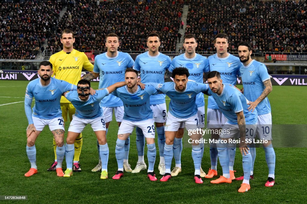 SS Lazio team line up before the Serie A match between Bologna FC and ... SS Lazio team line up before the Serie A match between Bologna FC and ...