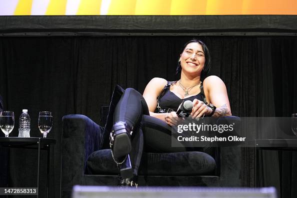 Rhea Ripley speaks onstage at the Featured Session: Rhea Ripley speaks onstage at the Featured Session: