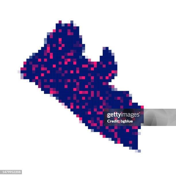 Liberia Map In Pixels On White Background High Res Vector Graphic