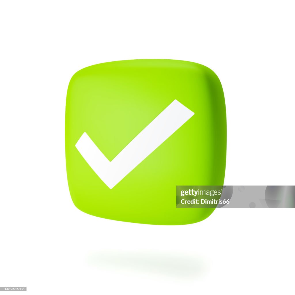 3d Vector Check Mark Icon Accepted Approved Right Correct True Done