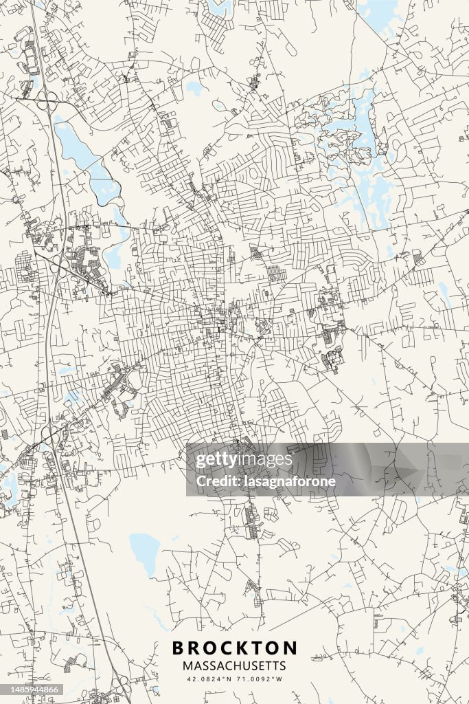 Brockton Massachusetts Usa Vector Map High Res Vector Graphic Getty Images