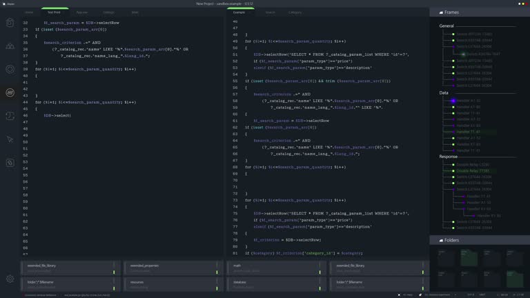 Developer Software Code Mock Up With Generic Programming Language Dark Interface With Multiple 6940