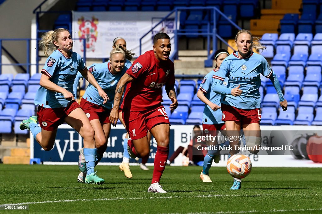 Shanice Van De Sanden Of Liverpool Women Powers Through During The Fa