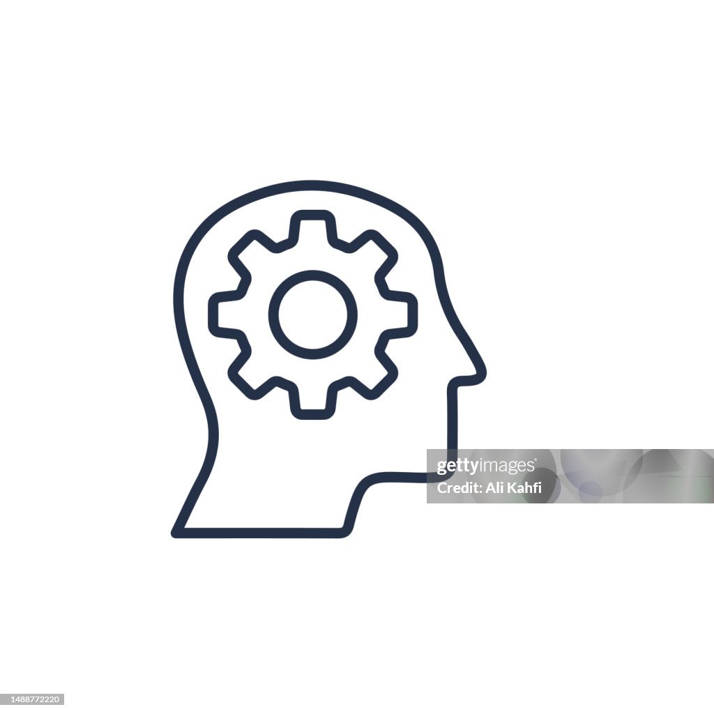 Head With Gear Thin Line Icon High-Res Vector Graphic - Getty Images Head With Gear Thin Line Icon High-Res Vector Graphic - Getty Images