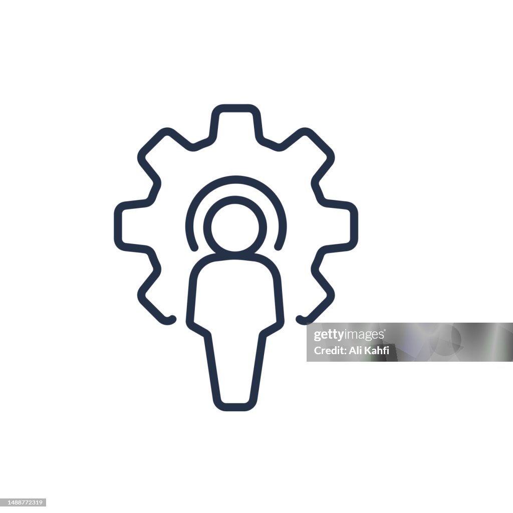 Person With Gear Thin Line Icon High-Res Vector Graphic - Getty Images Person With Gear Thin Line Icon High-Res Vector Graphic - Getty Images