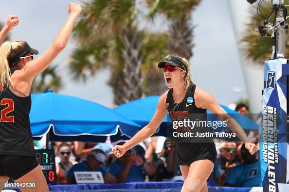 Audrey Nourse Of The Usc Trojans Reacts After A Point Against The