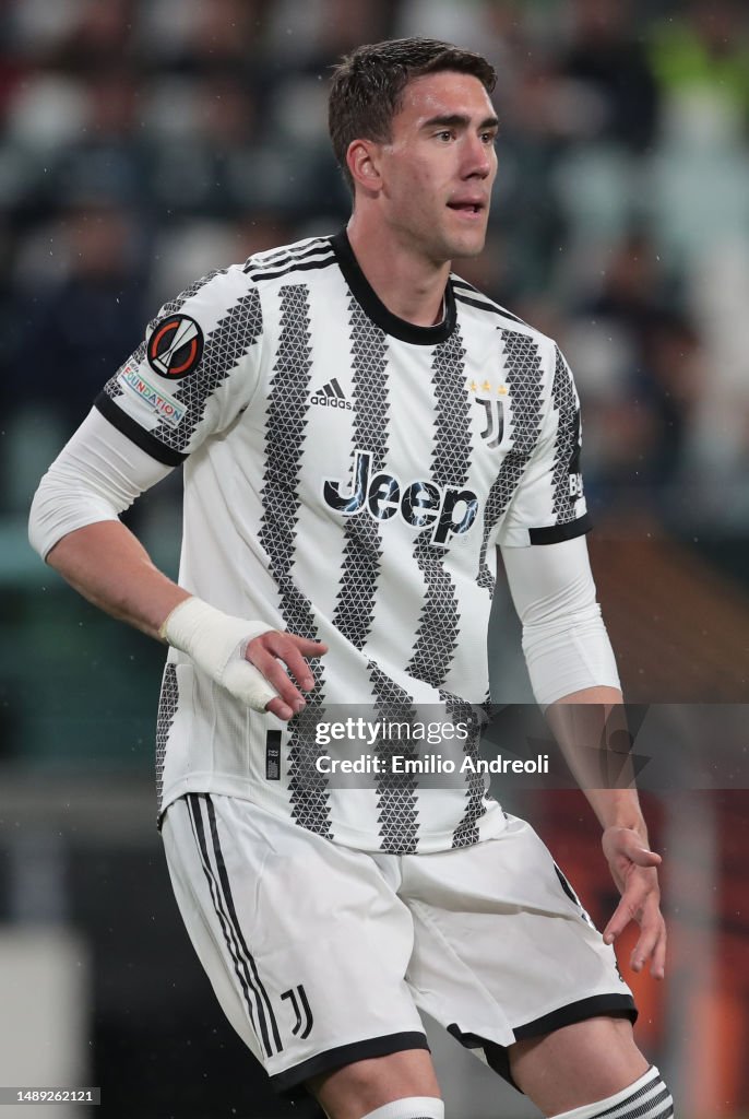 Dusan Vlahovic Of Juventus Looks On During The Uefa Europa League