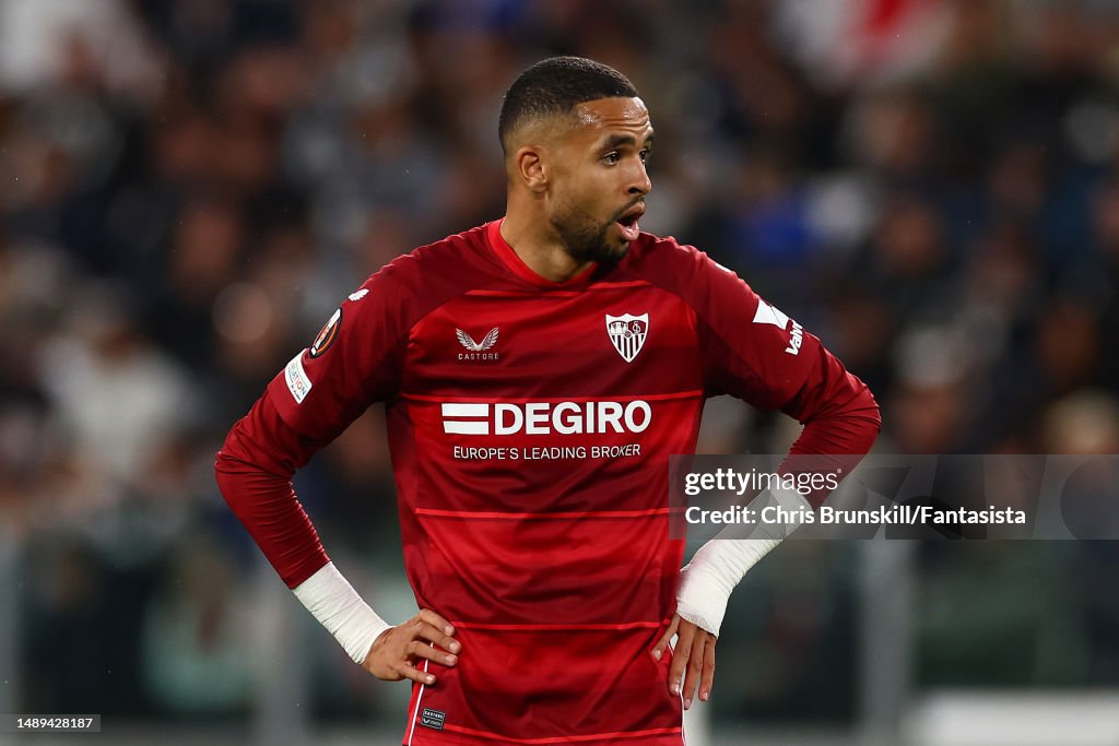Youssef En-Nesyri of Sevilla in action during the UEFA Europa League ... Youssef En-Nesyri of Sevilla in action during the UEFA Europa League ...