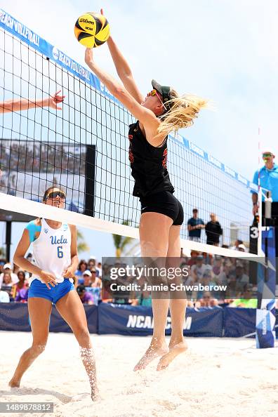 Audrey Nourse Of The Usc Trojans Jumps For A Block Against The Ucla