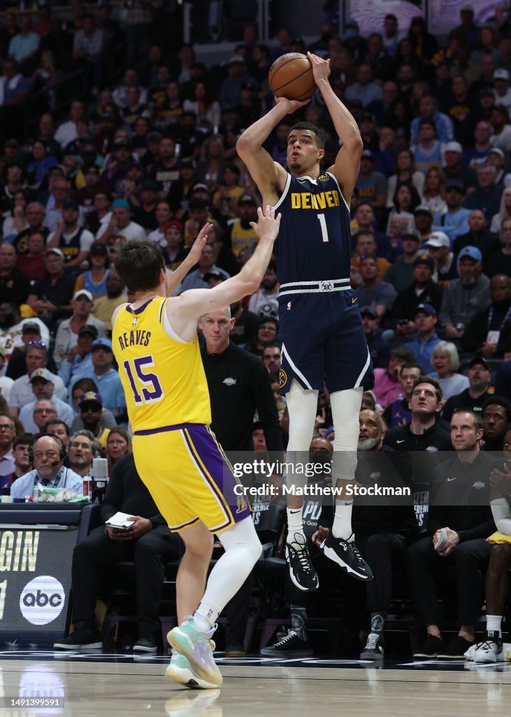 Michael Porter Jr 1 Of The Denver Nuggets Shoots Over Austin Reaves