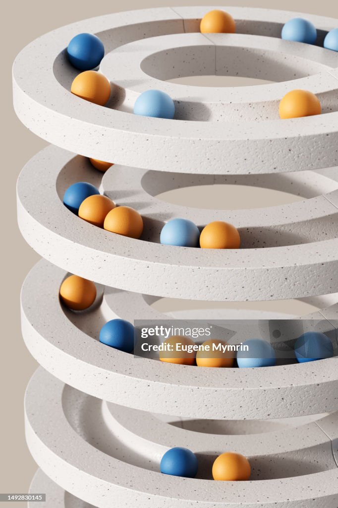 3d Image Of Rolling Objects Along A Path The Concept Of Choice High Res