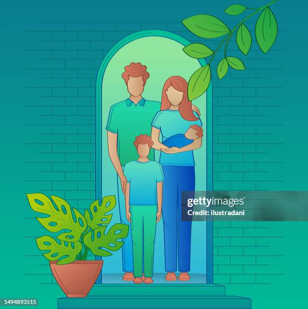Mom Son Front Door High Res Illustrations Getty Images
