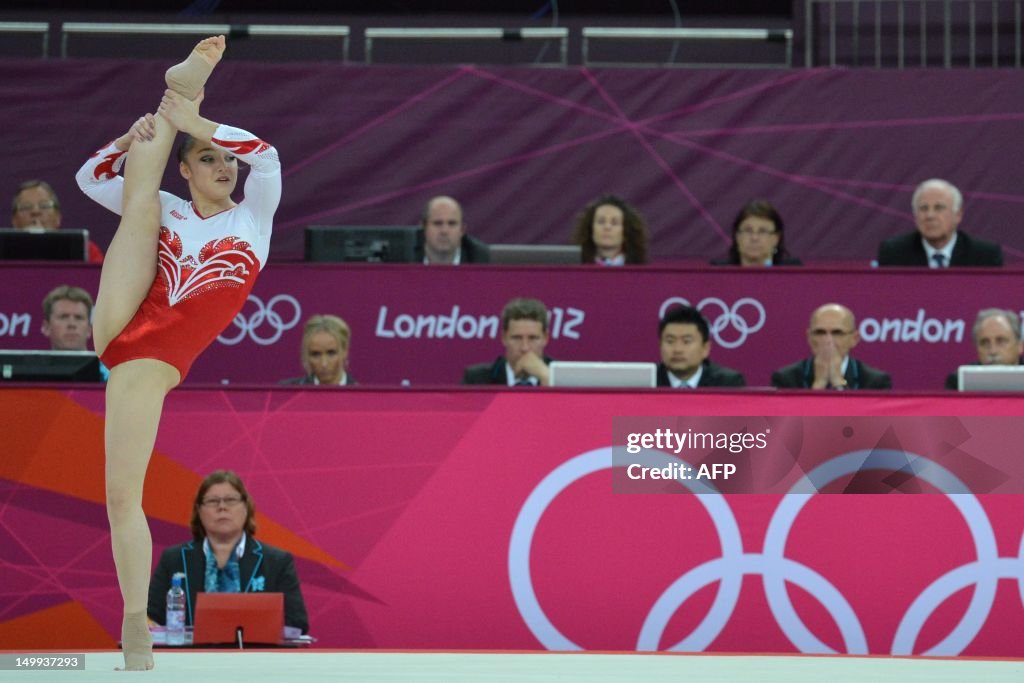 Russias Gymnast Aliya Mustafina Performs During The Women S Floor