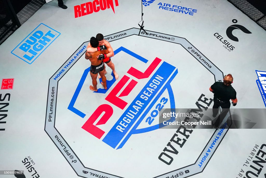 Natan Schulte celebrates after defeating Raush Manfio during PFL 2023 ... Natan Schulte celebrates after defeating Raush Manfio during PFL 2023 ...