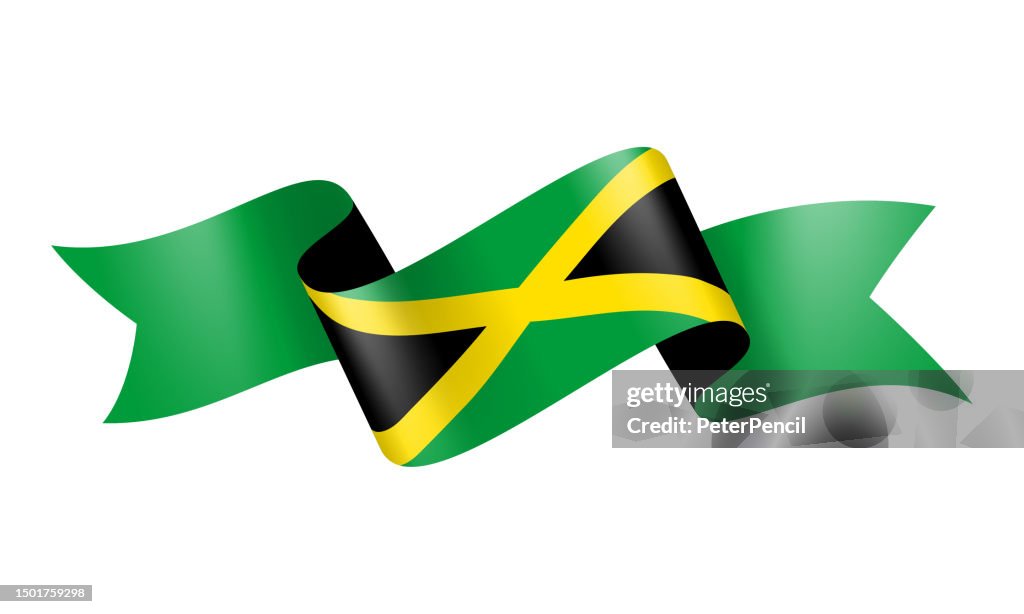 Jamaica Flag Ribbon Vector Stock Illustration High Res Vector Graphic Getty Images