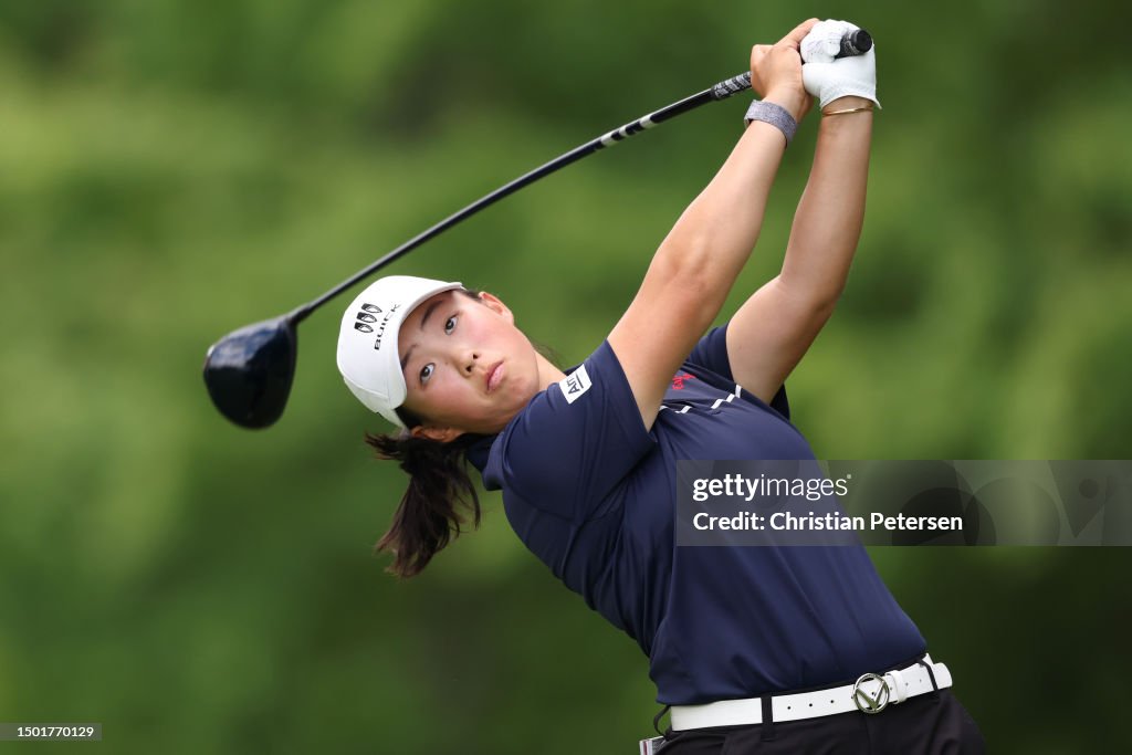 Ruoning Yin Of China Hits A Tee Shot On The Third Hole During The