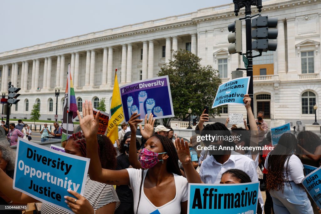 Supporters Of Affirmative Action Protest Near The U S Supreme Court