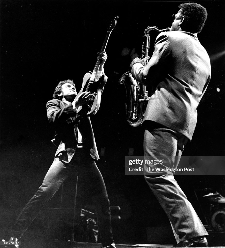 Bruce Springsteen and Clarence Clemons performing at the Capital ... Bruce Springsteen and Clarence Clemons performing at the Capital ...