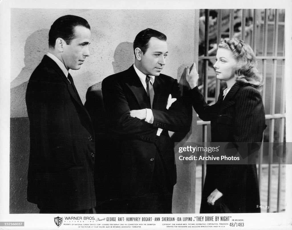 Humphrey Bogart George Raft And Ann Sheridan At Jail House In A
